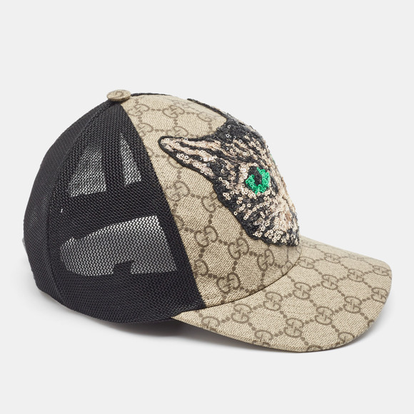 Gucci | Bags | Gucci Beige Gg Coated Canvas Mesh Mystic Cat Applique ...